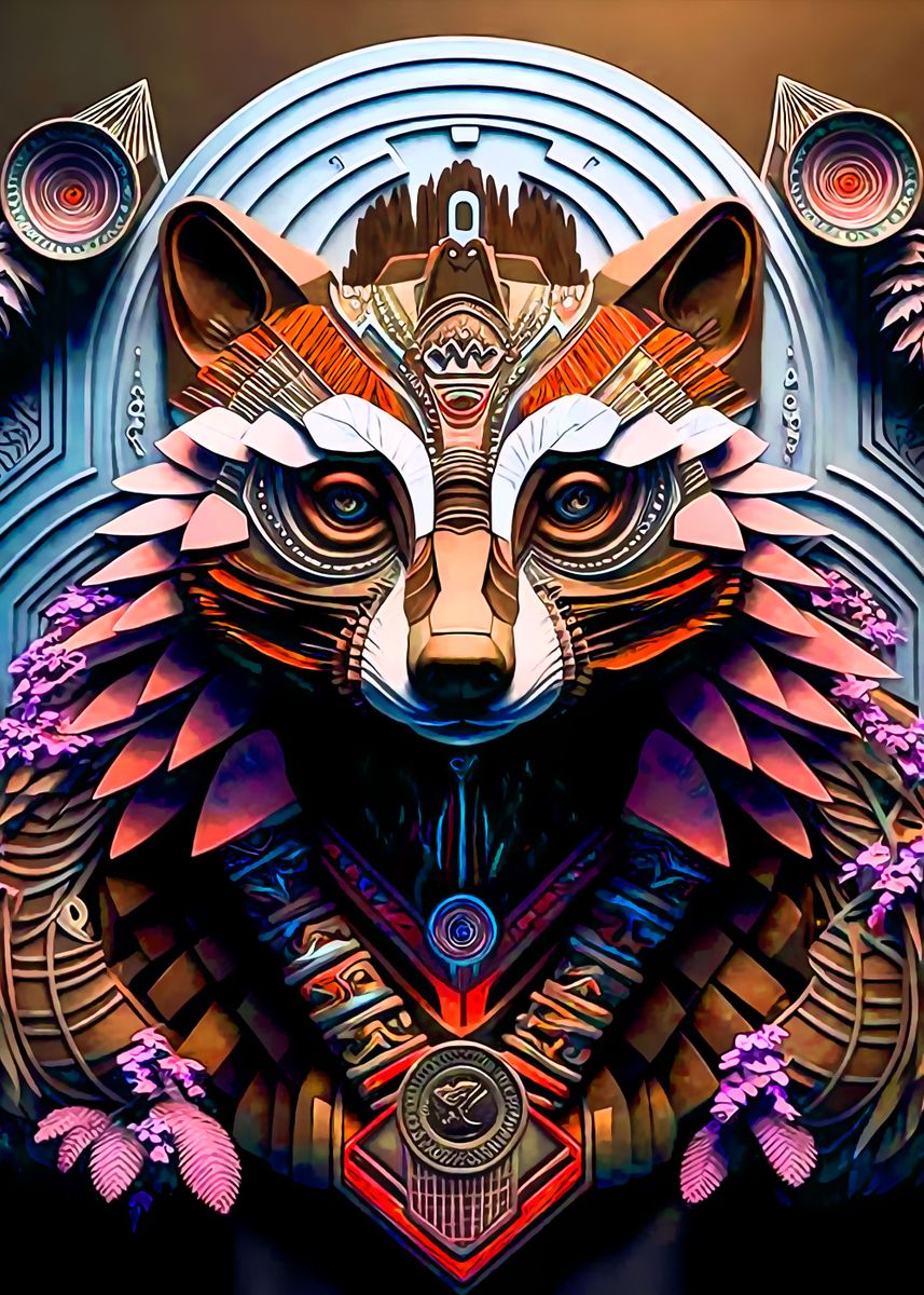 'Raccoon Abstract' Poster by Eleon Mailer | Displate