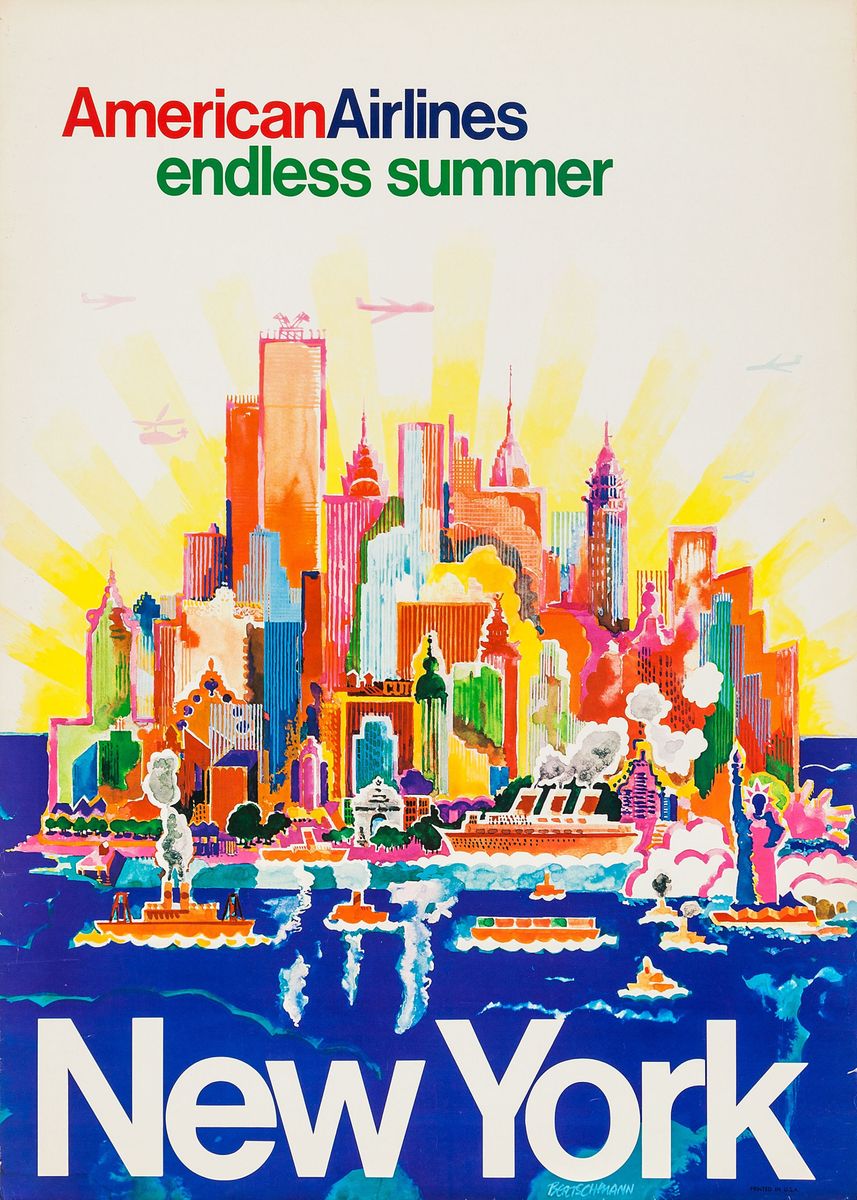 'American Airlines' Poster, picture, metal print, paint by Sam Kal ...