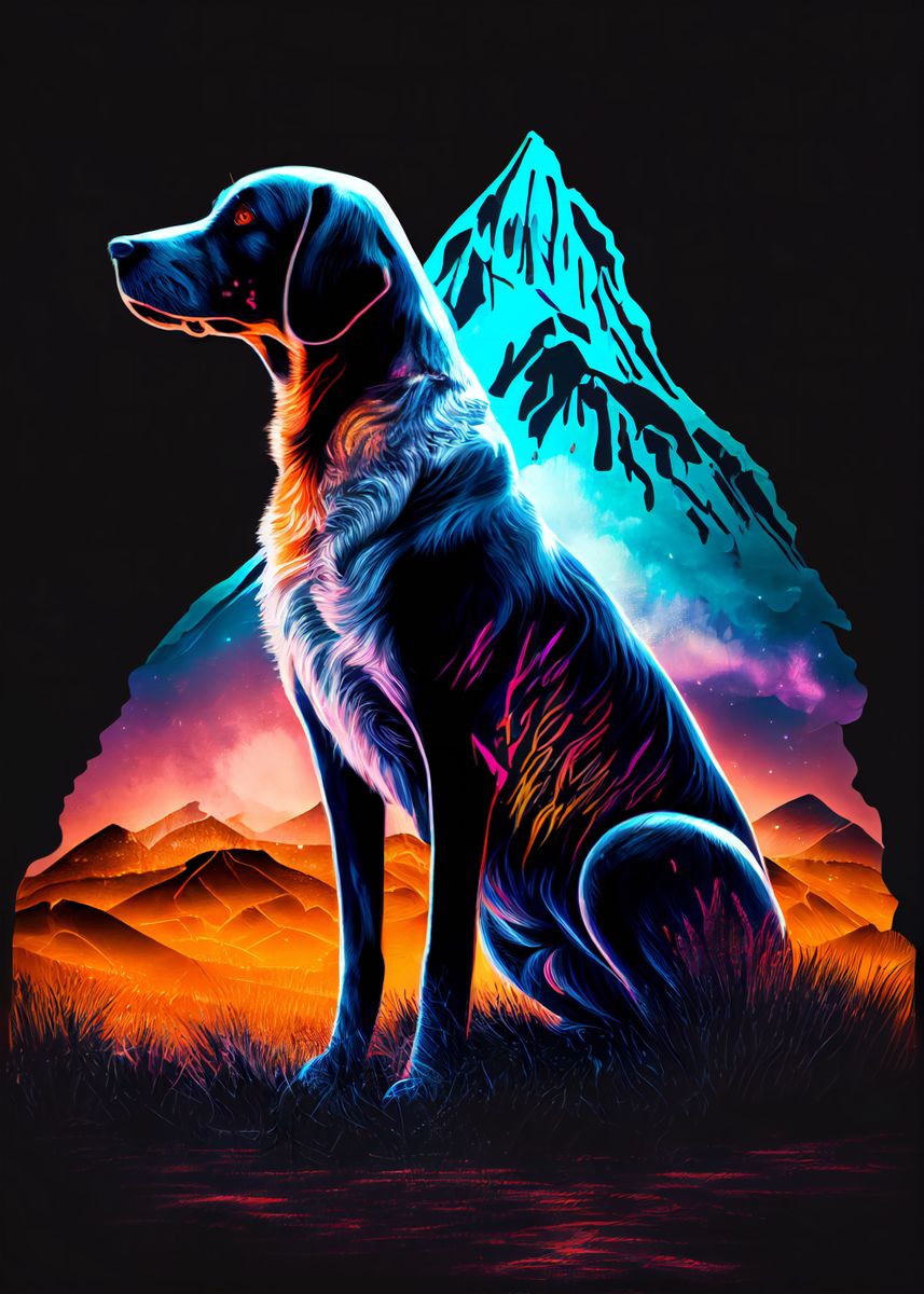 'A colorful Labrador dog' Poster, picture, metal print, paint by ...