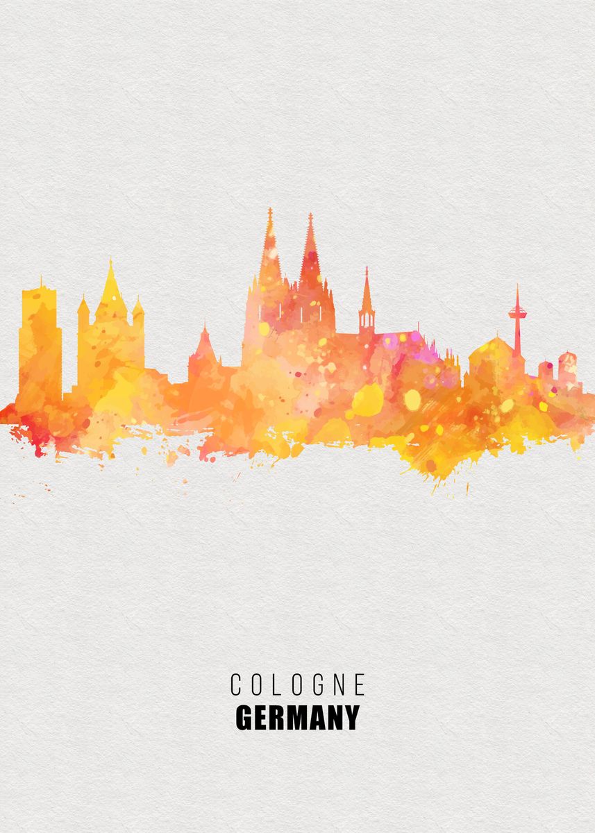 'Cologne Germany' Poster, picture, metal print, paint by Tracy Houston ...