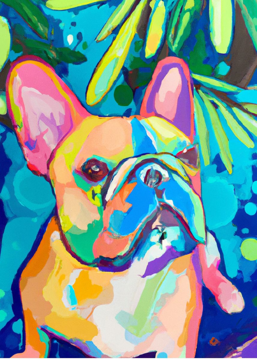 'Frenchies Art' Poster, picture, metal print, paint by Be Art | Displate