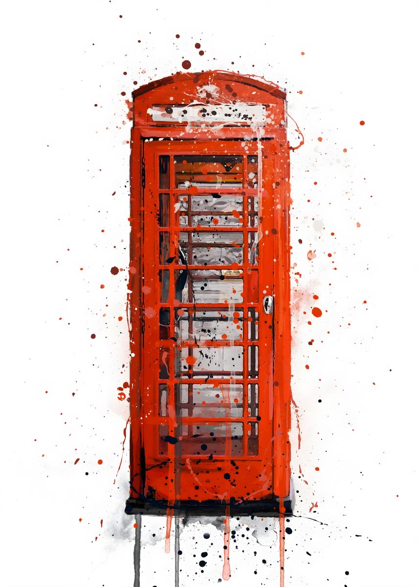'Telephone Box' Poster, picture, metal print, paint by Izu | Displate