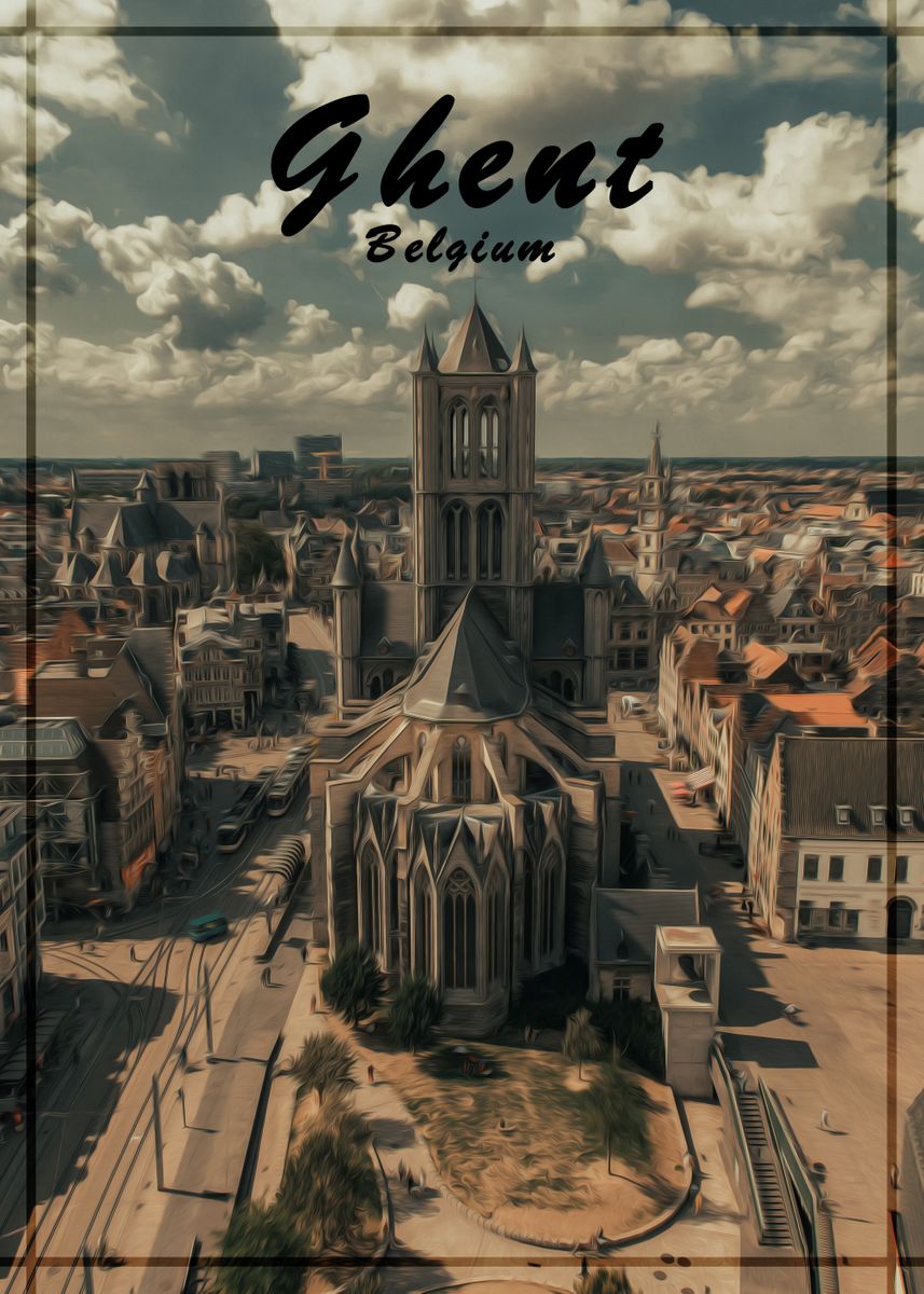 'Ghent' Poster, picture, metal print, paint by HTomas | Displate