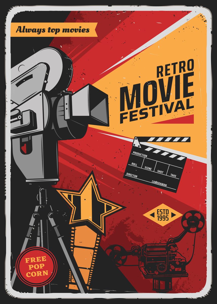 'Retro Movie' Poster by 3am | Displate