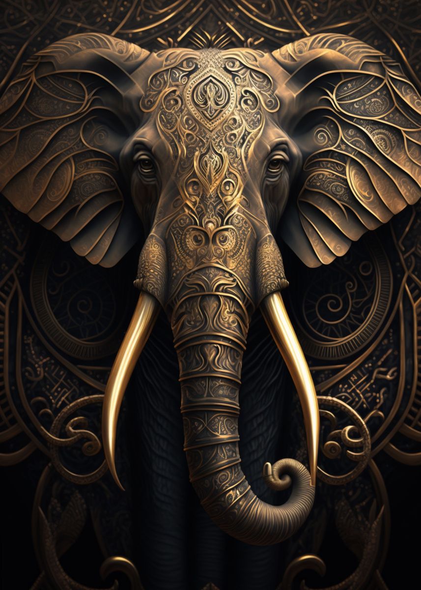 'Mystic Elephant' Poster, picture, metal print, paint by Amit Debnath ...
