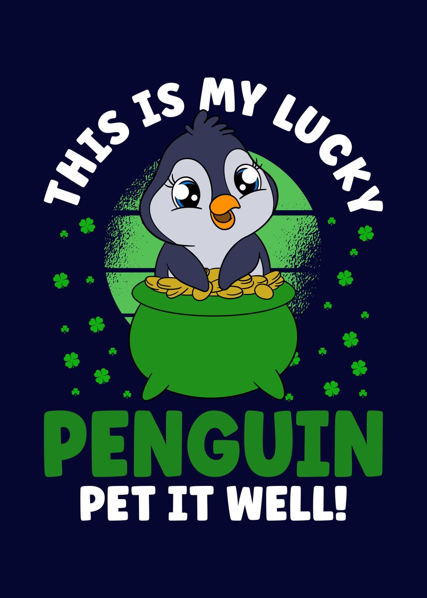 'St Patricks Day Penguin' Poster, picture, metal print, paint by MzumO ...