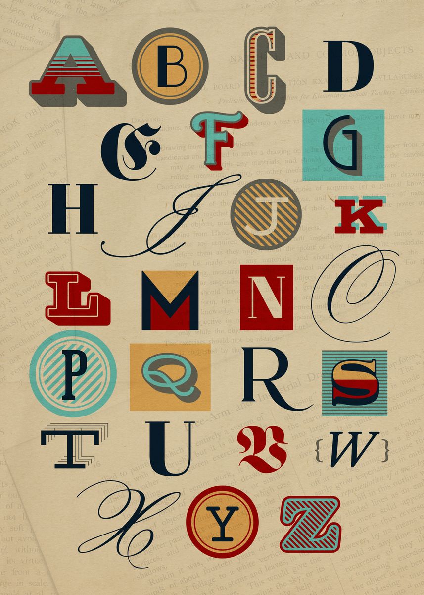 'Random Letters ' Poster, picture, metal print, paint by du giang ...