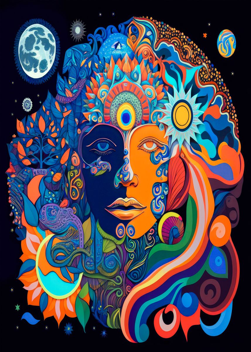 'Moon Goddess' Poster by Art of Gold | Displate