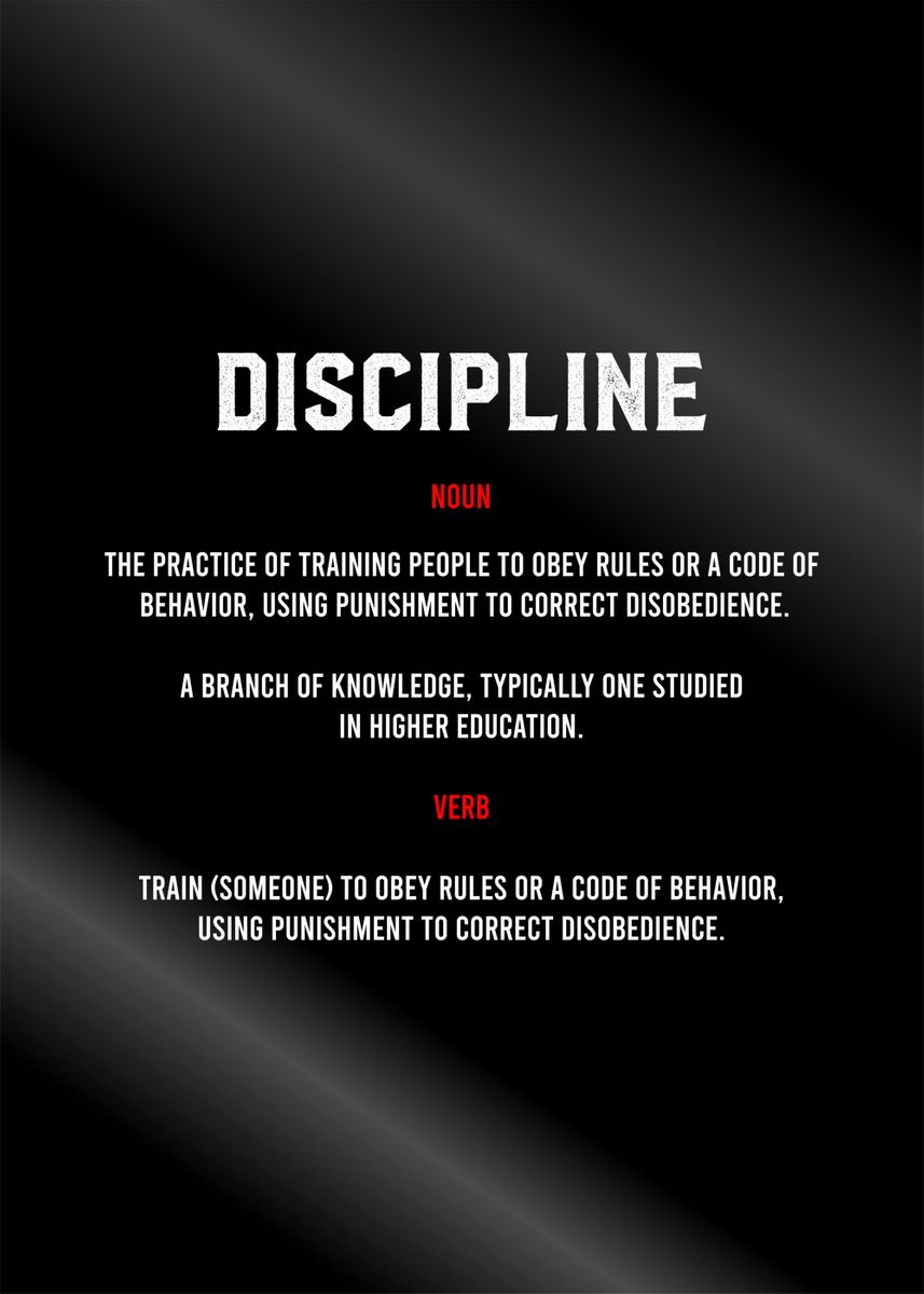 'discipline' Poster, picture, metal print, paint by The Artnesia ...