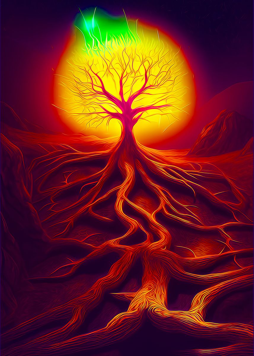 'The Tree I' Poster, picture, metal print, paint by NoMans | Displate