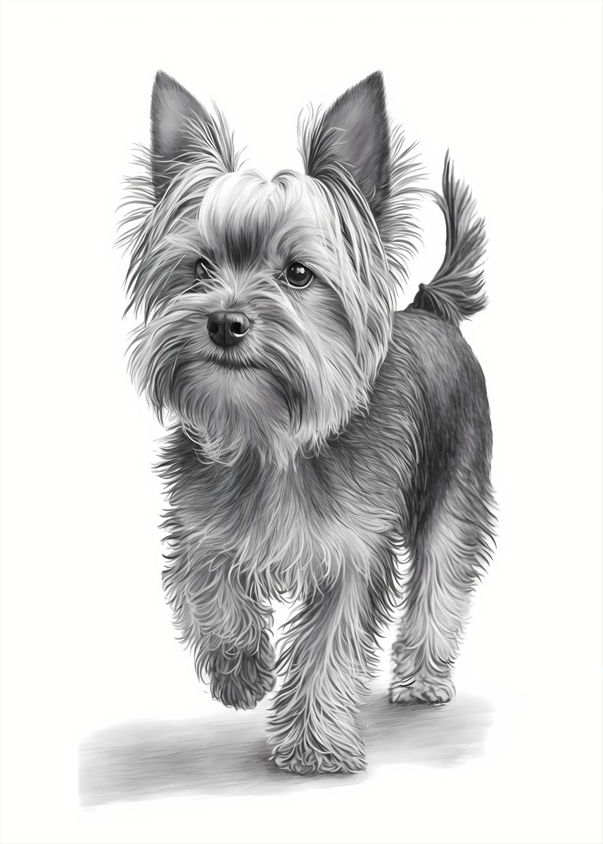 'Yorkshire Terrier Pencil' Poster by LaLou | Displate