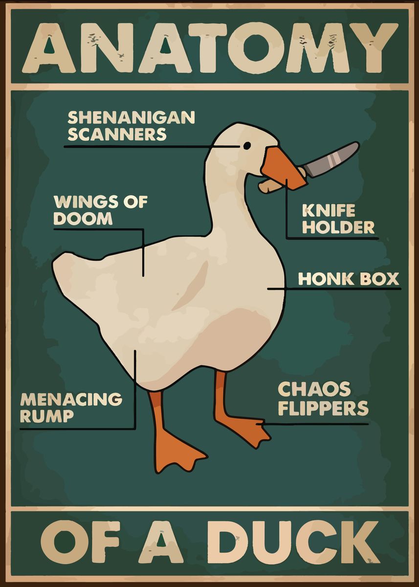 'Anatomy of a GOOSE' Poster, picture, metal print, paint by 3am | Displate
