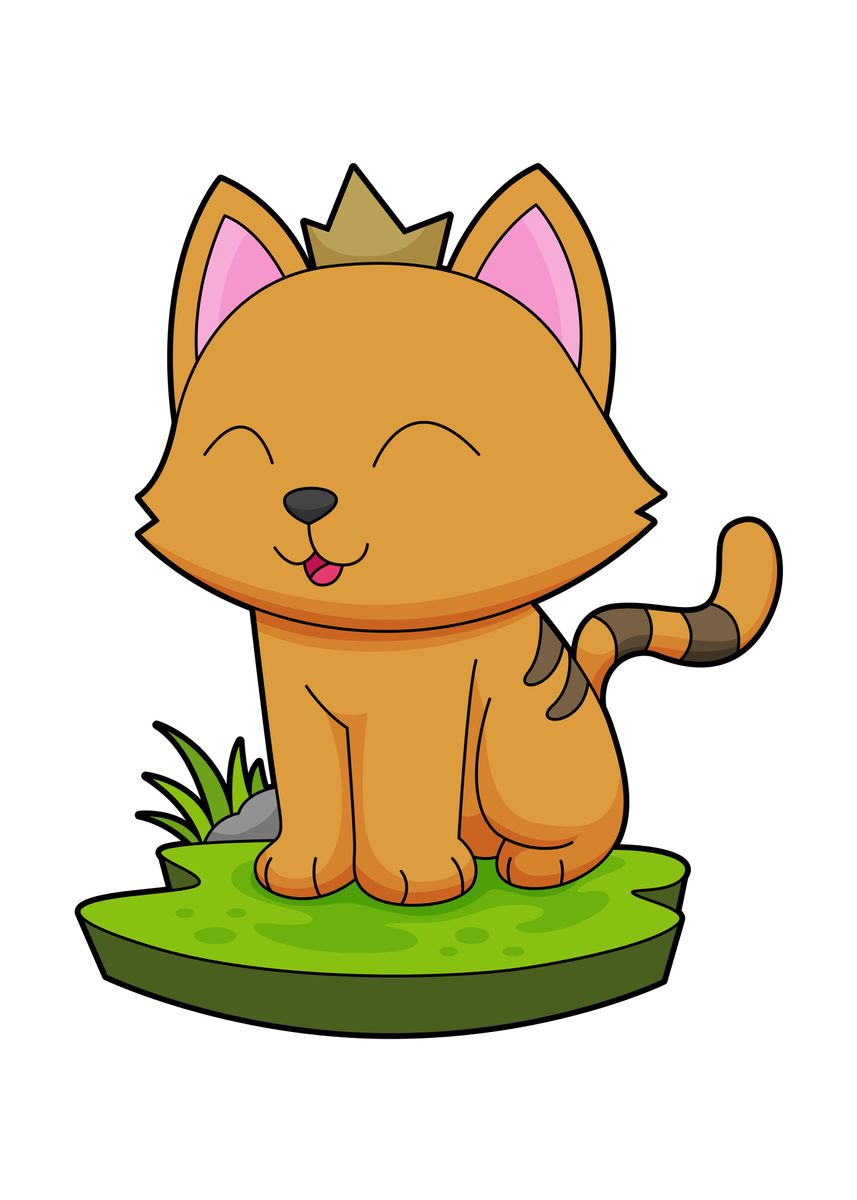 'Cat Queen Crown' Poster, picture, metal print, paint by Markus ...