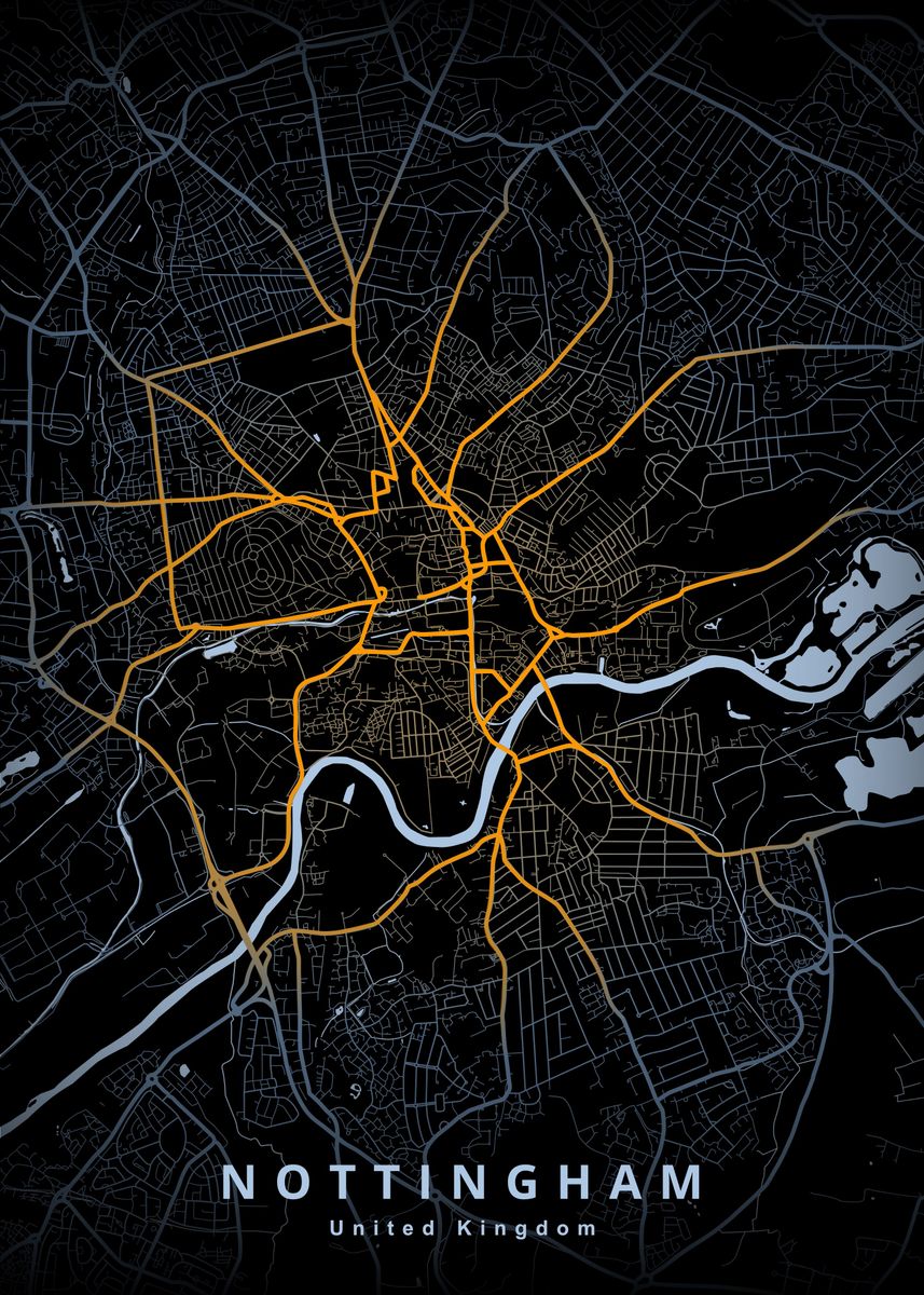 'Nottingham' Poster, picture, metal print, paint by Deeo | Displate