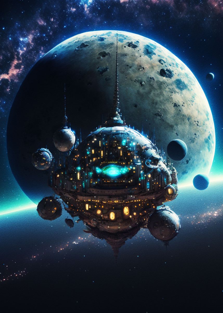 'Space Planets' Poster, picture, metal print, paint by Muh Asdar | Displate