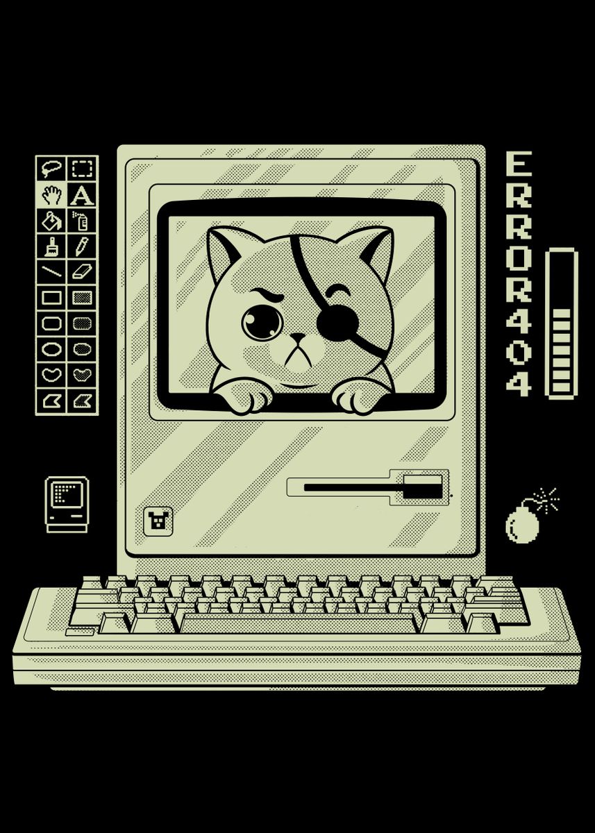 'Cat Virus' Poster, picture, metal print, paint by Eoli Studio | Displate