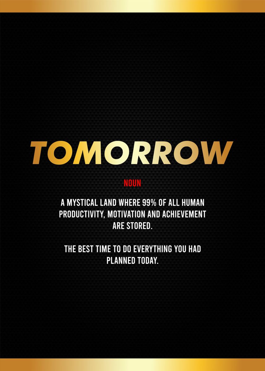 'tomorrow' Poster, picture, metal print, paint by Most Popular Cult ...