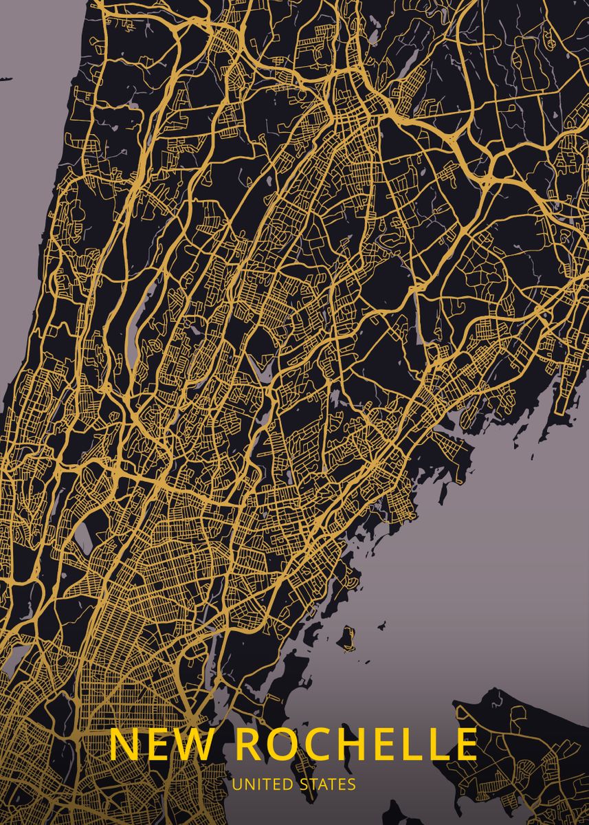 'NEW ROCHELLE' Poster, picture, metal print, paint by CRAFTSSSTUDIO ...