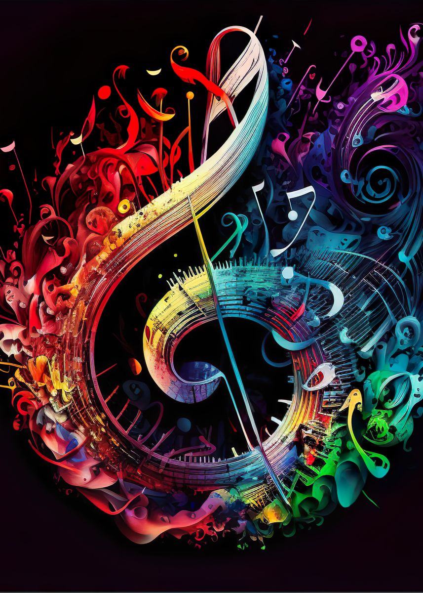'Musical Symphony V2' Poster, picture, metal print, paint by ...