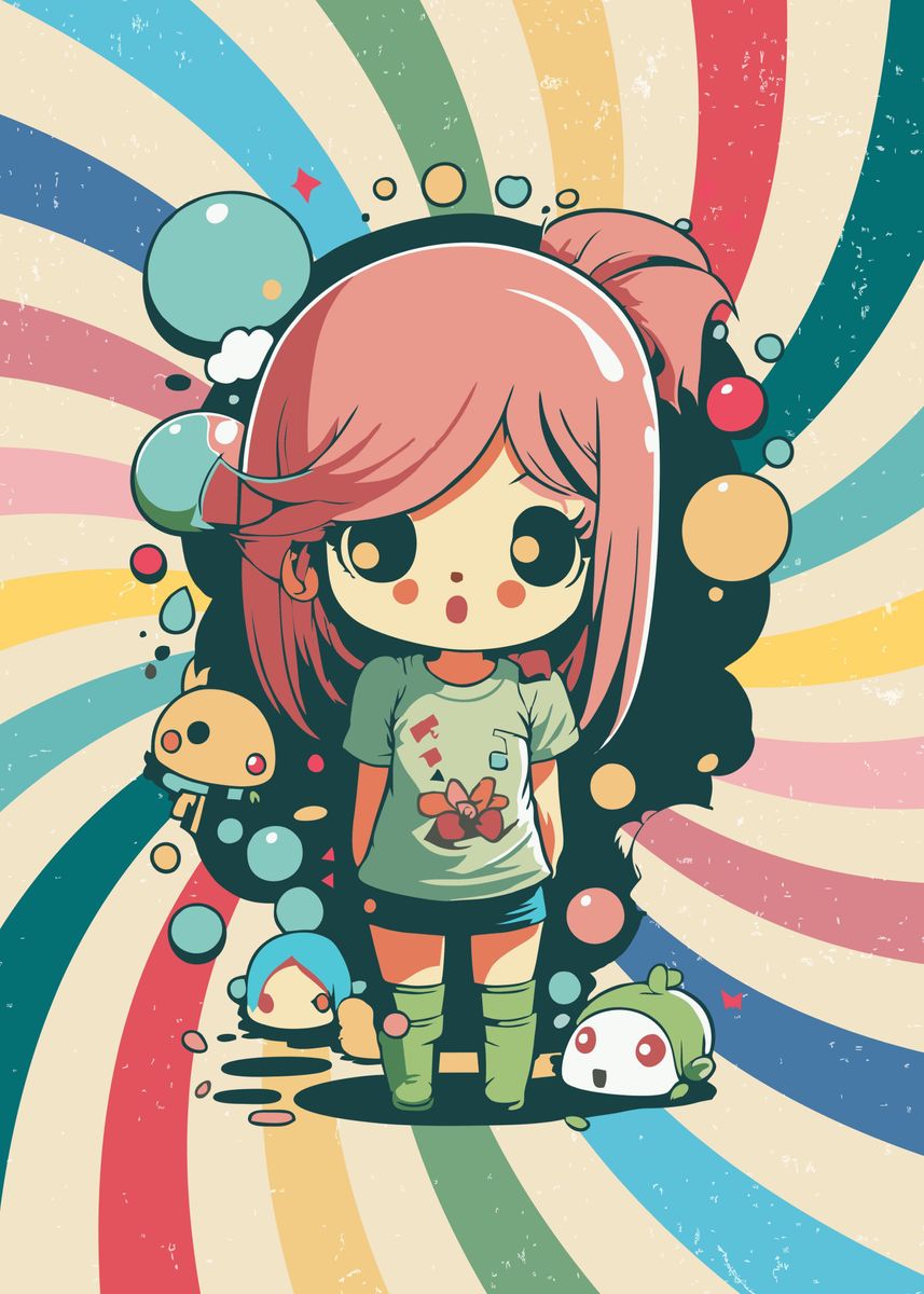 'Chibi Kawaii' Poster, picture, metal print, paint by thoif mandala ...