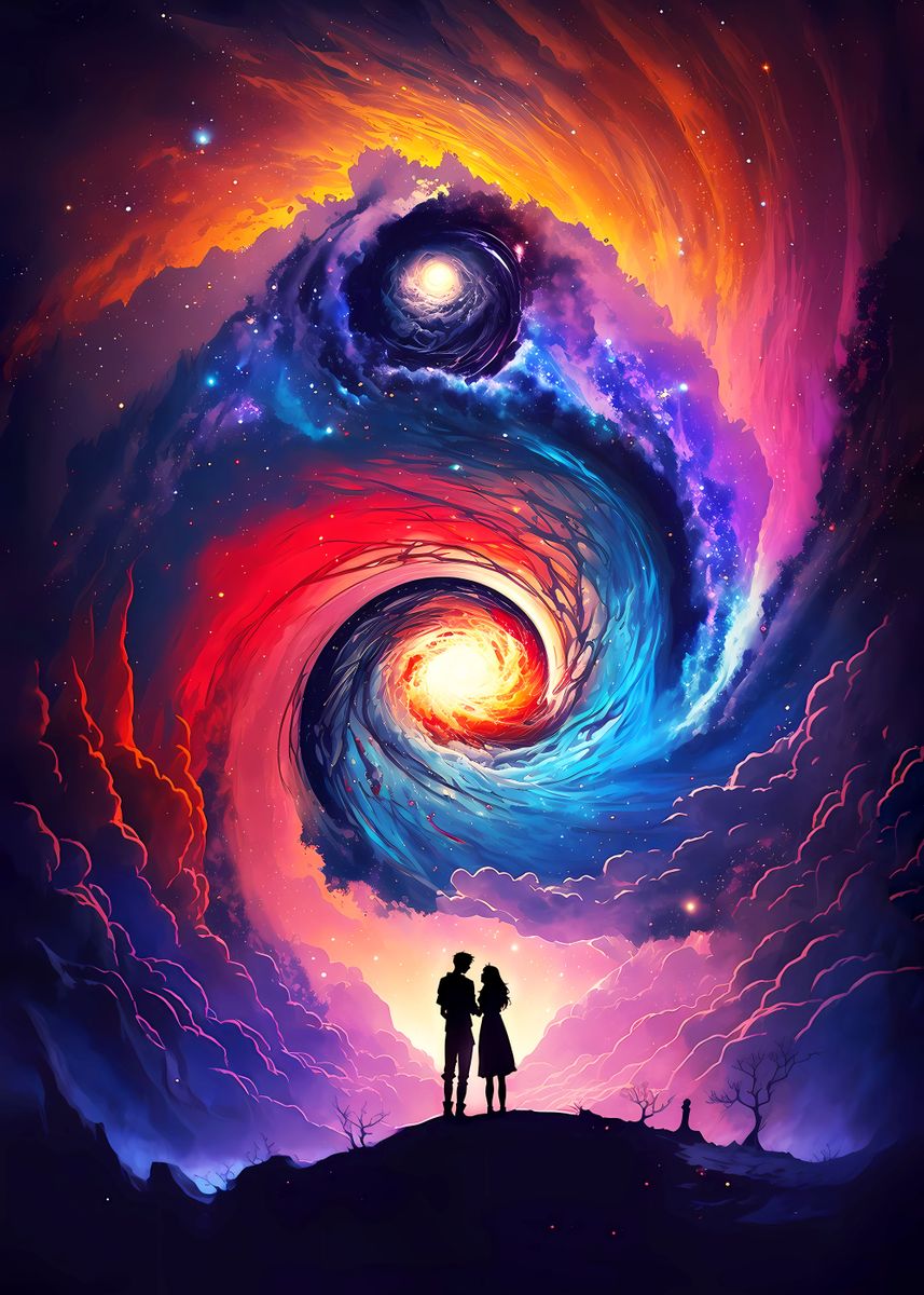 'Intergalactic Couple' Poster, picture, metal print, paint by Luong ...