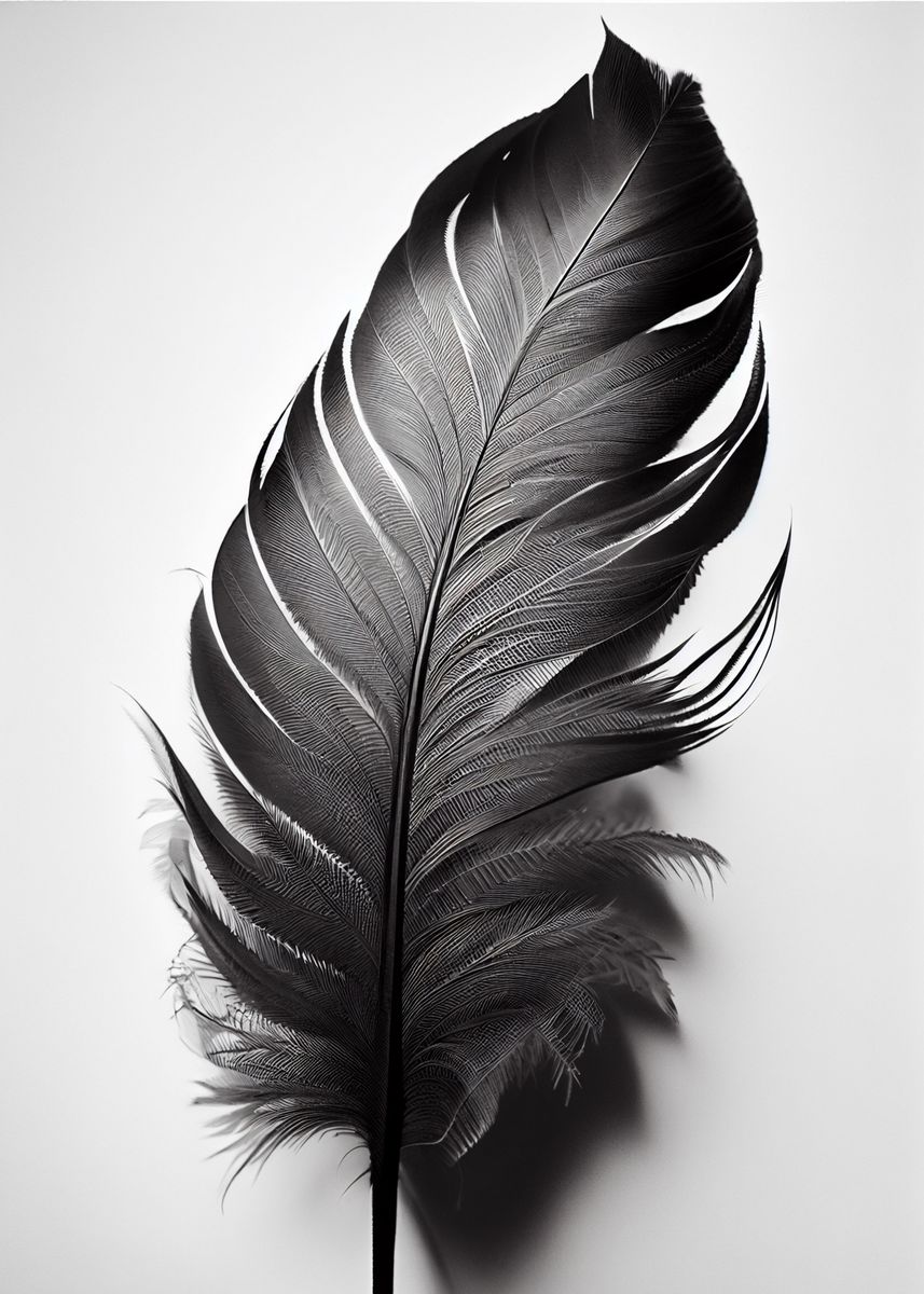 'black feather' Poster, picture, metal print, paint by FotoRichter ...