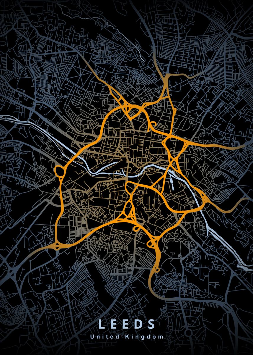 'Leeds' Poster, picture, metal print, paint by Deeo | Displate