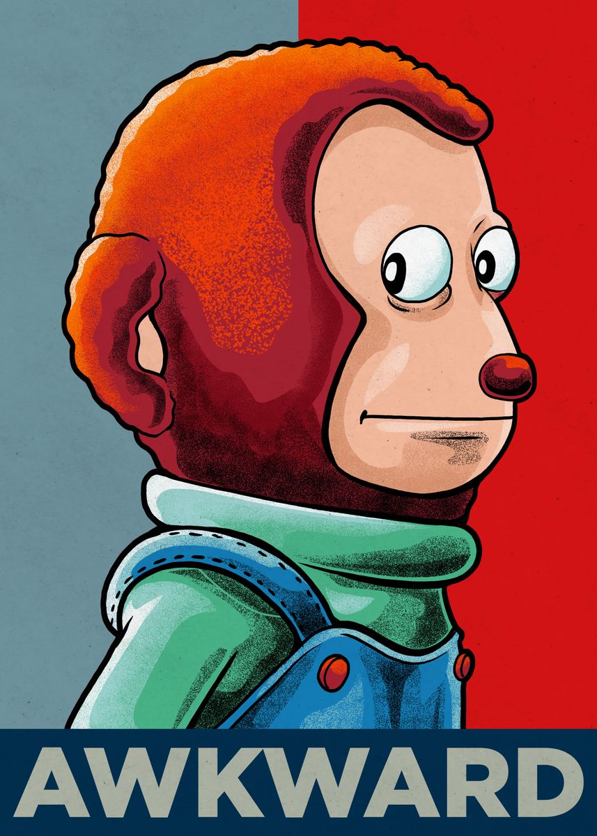'Awkward Monkey Meme' Poster, picture, metal print, paint by Mikhaila ...