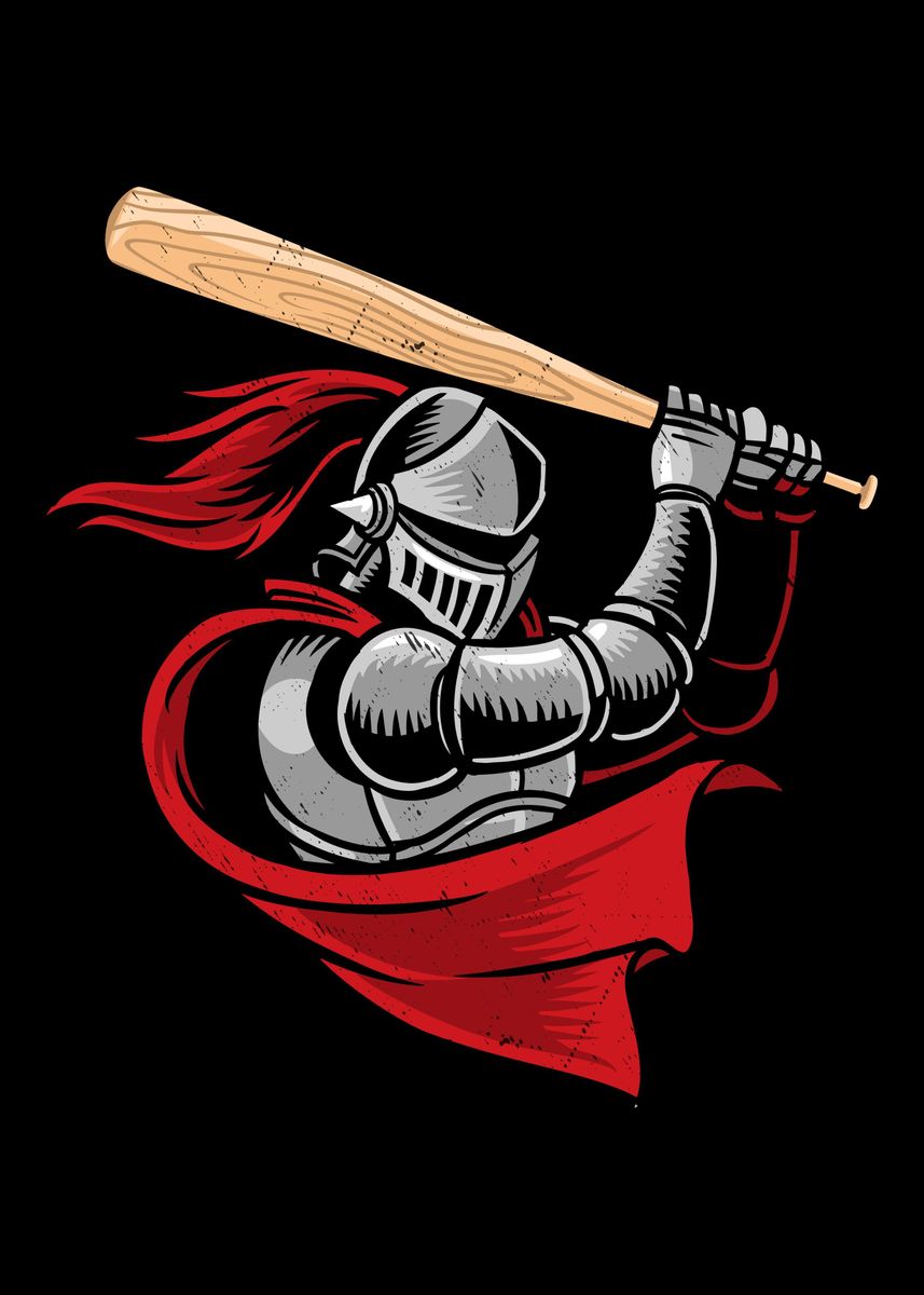'Medieval Knight Baseball' Poster, picture, metal print, paint by ...