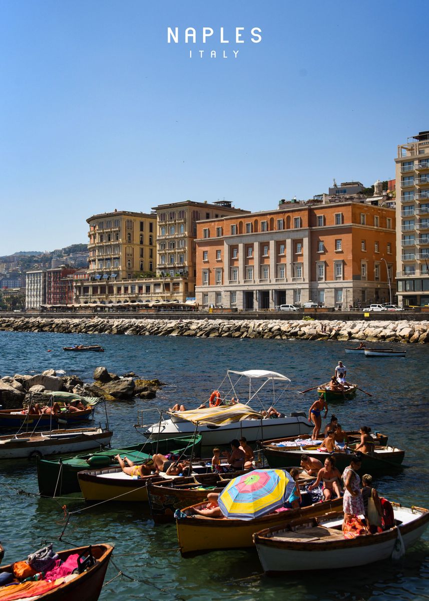 'Naples ' Poster, picture, metal print, paint by Famous City | Displate