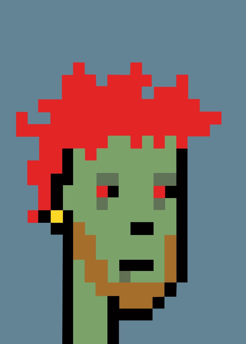 'CryptoPunk' Poster, picture, metal print, paint by Selja Cute | Displate