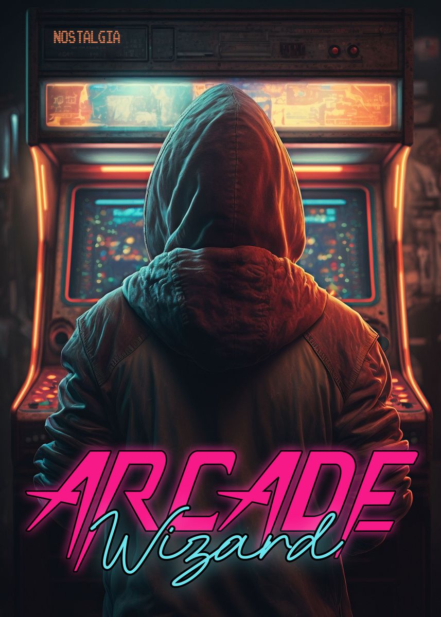 'Arcade Wizard Retro Gamer' Poster by Chase Buckler | Displate
