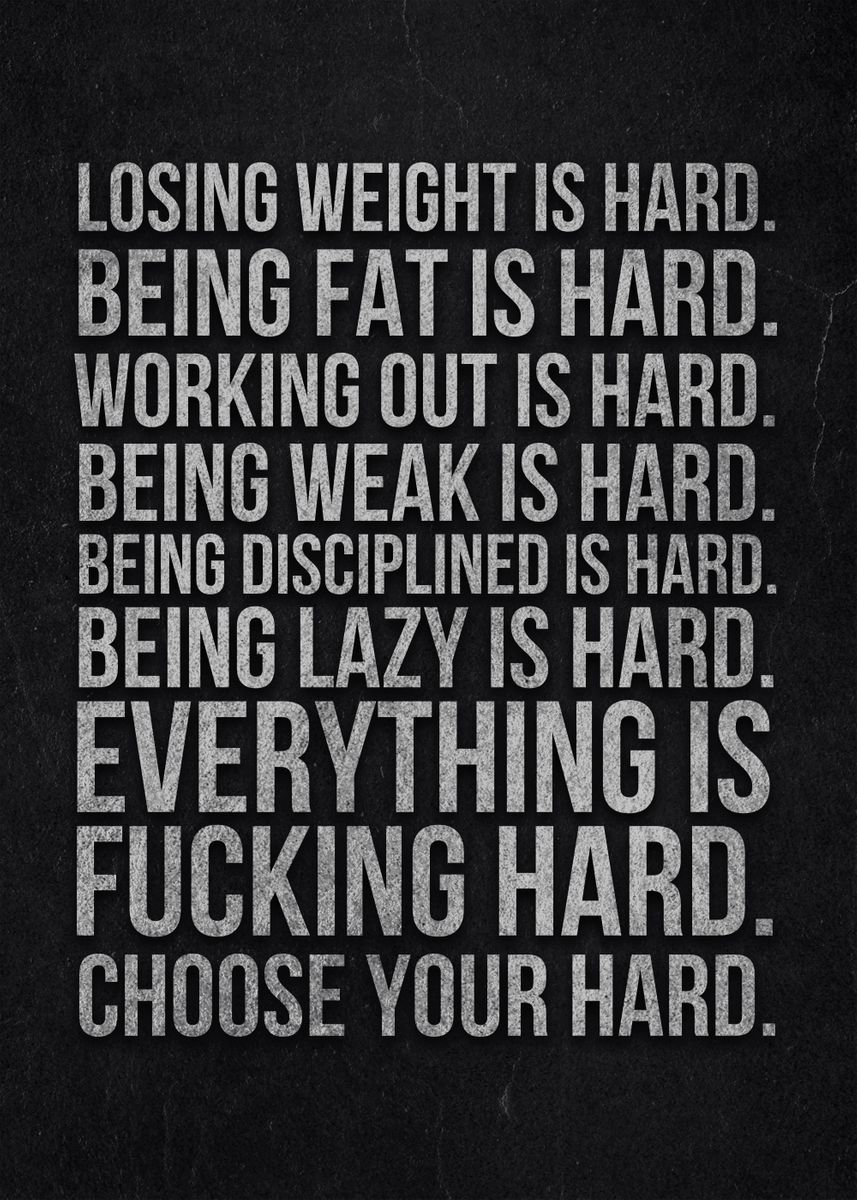'losing weight is hard' Poster, picture, metal print, paint by ...