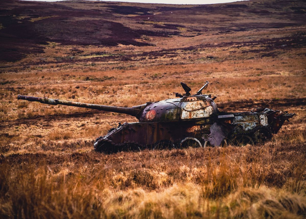 'Bombed Tank' Poster by Steve Brown | Displate