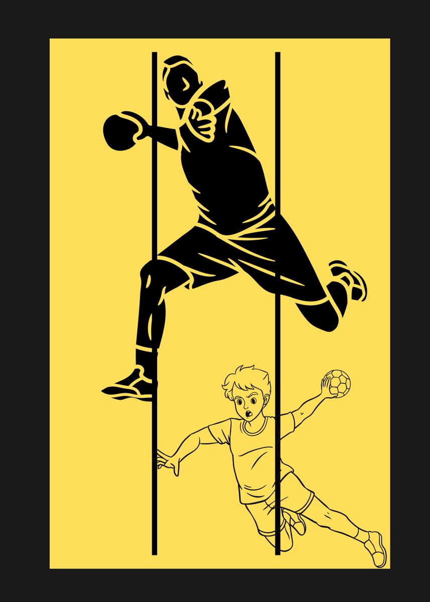 'handball shot' Poster, picture, metal print, paint by your poster land ...