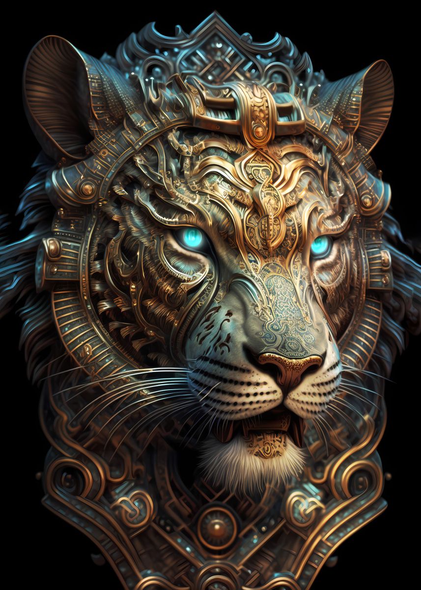 'Mystical Cosmic Tiger' Poster, picture, metal print, paint by Luong ...