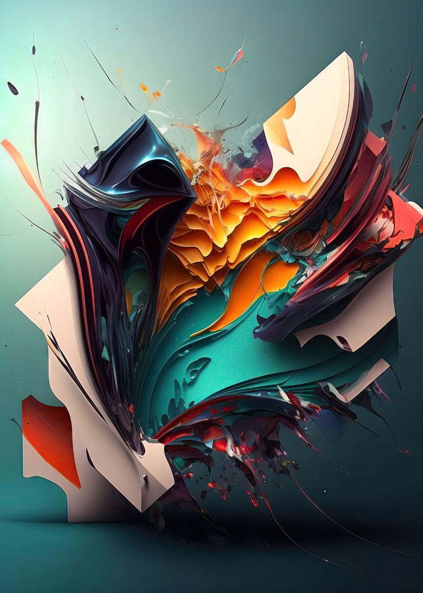 'Modern Digital Abstract' Poster, picture, metal print, paint by ...