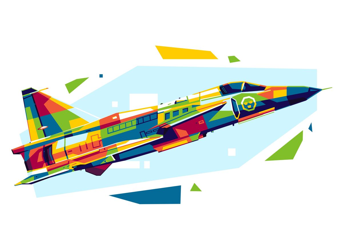 'Saab 37 Viggen' Poster by Lintang Wicaksono | Displate