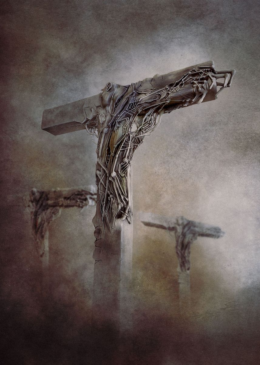 'Crucified' Poster, picture, metal print, paint by kabluey | Displate