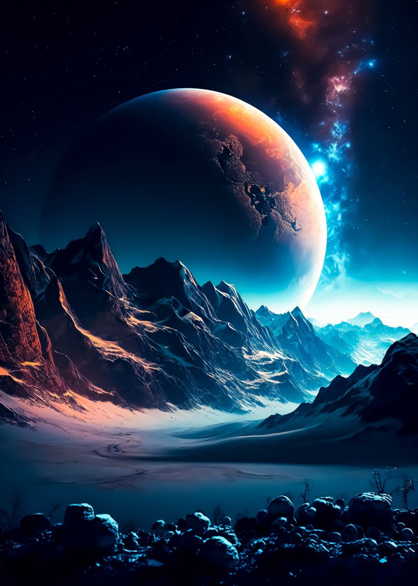 'Moon Blue' Poster by James Garcia | Displate