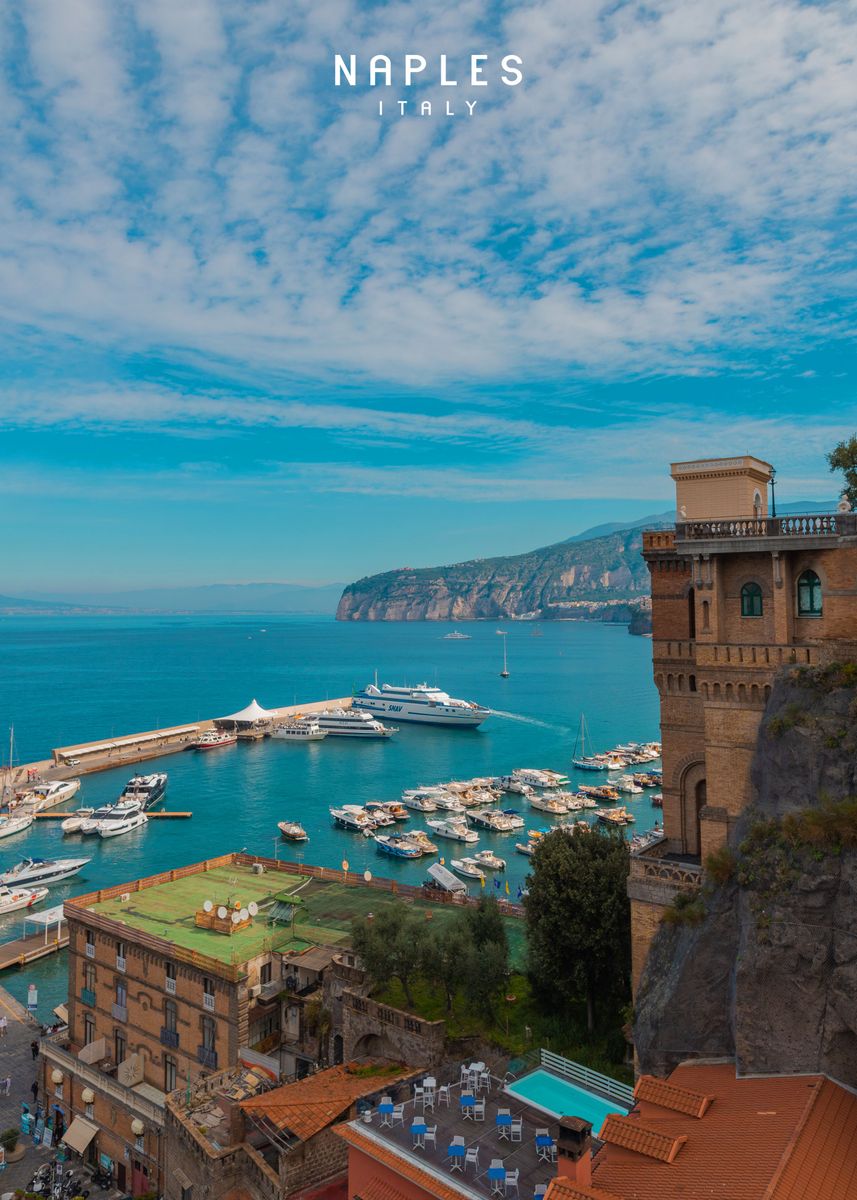 'Naples ' Poster, picture, metal print, paint by Famous City | Displate