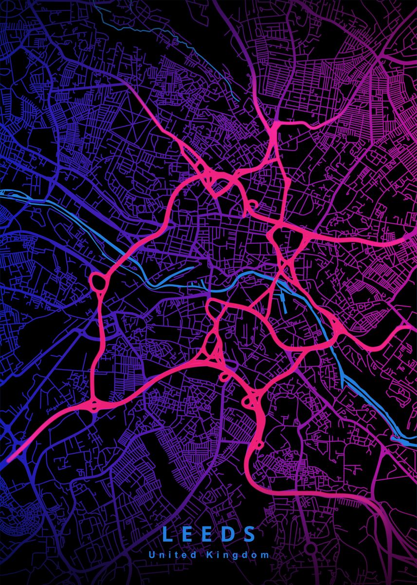 'Leeds' Poster, picture, metal print, paint by Deeo | Displate