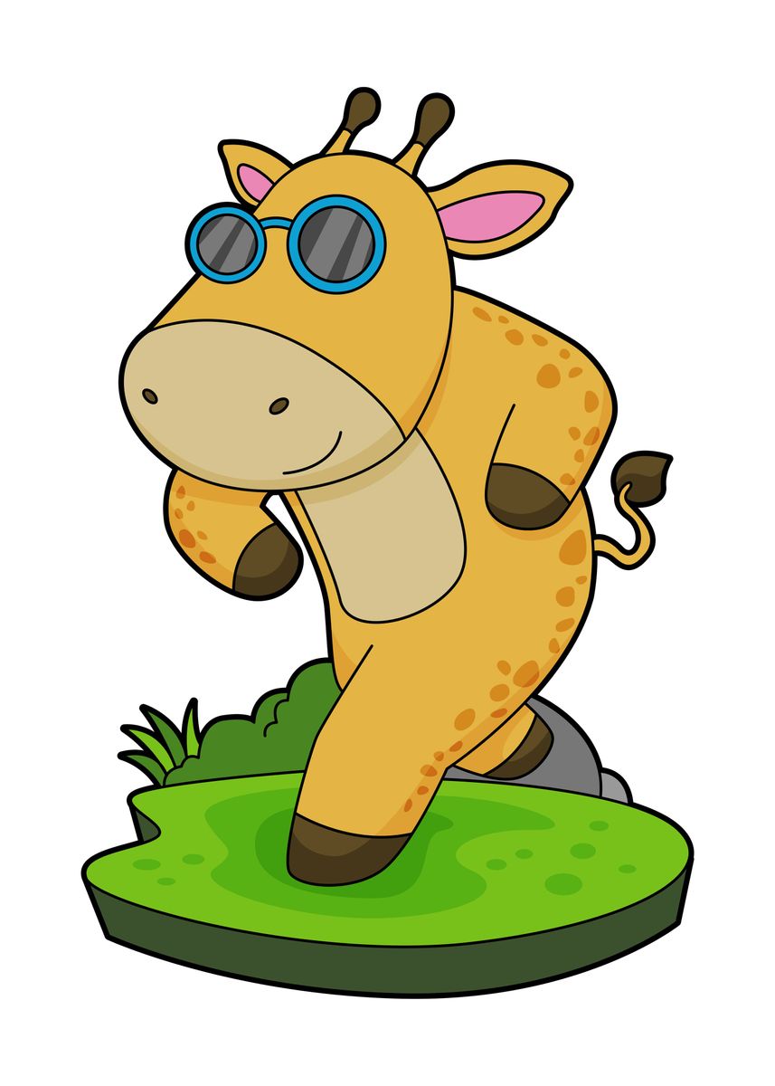 'Giraffe Runner Running ' Poster by Markus Schnabel | Displate