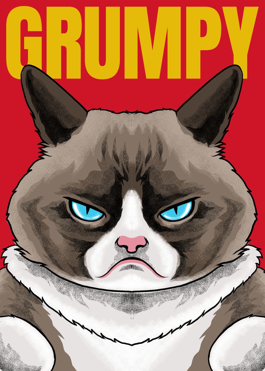 'Grumpy Cat' Poster, picture, metal print, paint by Mikhaila Poster ...