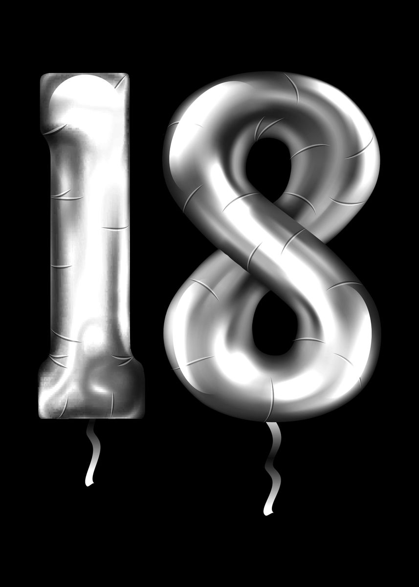 '18th Birthday Ballons' Poster by EDventures | Displate