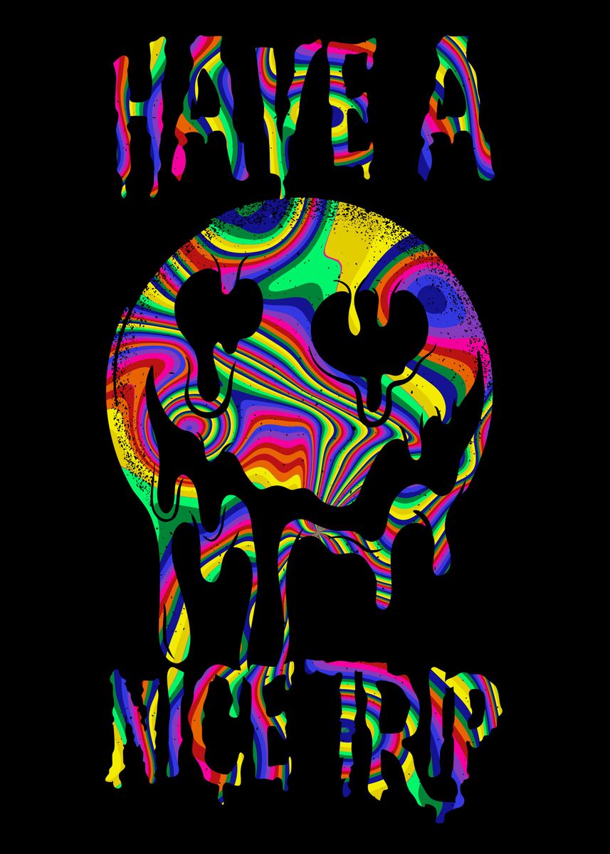 'Have a nice Trip Smiley' Poster, picture, metal print, paint by Chris ...