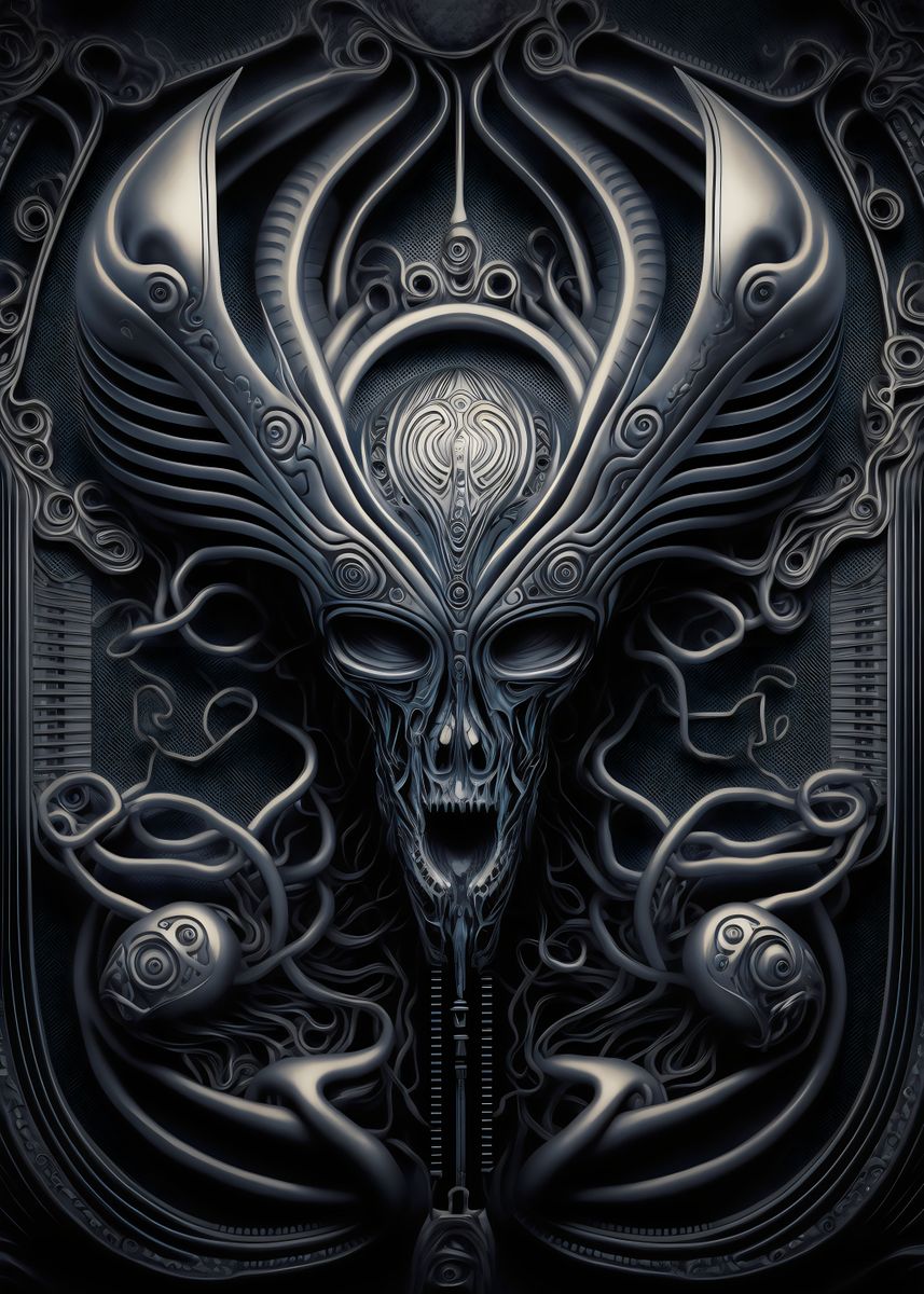 'Alien Xenomorph Metalic' Poster, picture, metal print, paint by Nathan ...
