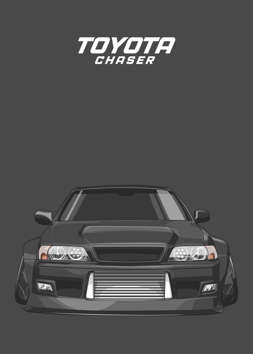 'TOYOTA CHASER JZX100 BLACK' Poster by capture art | Displate