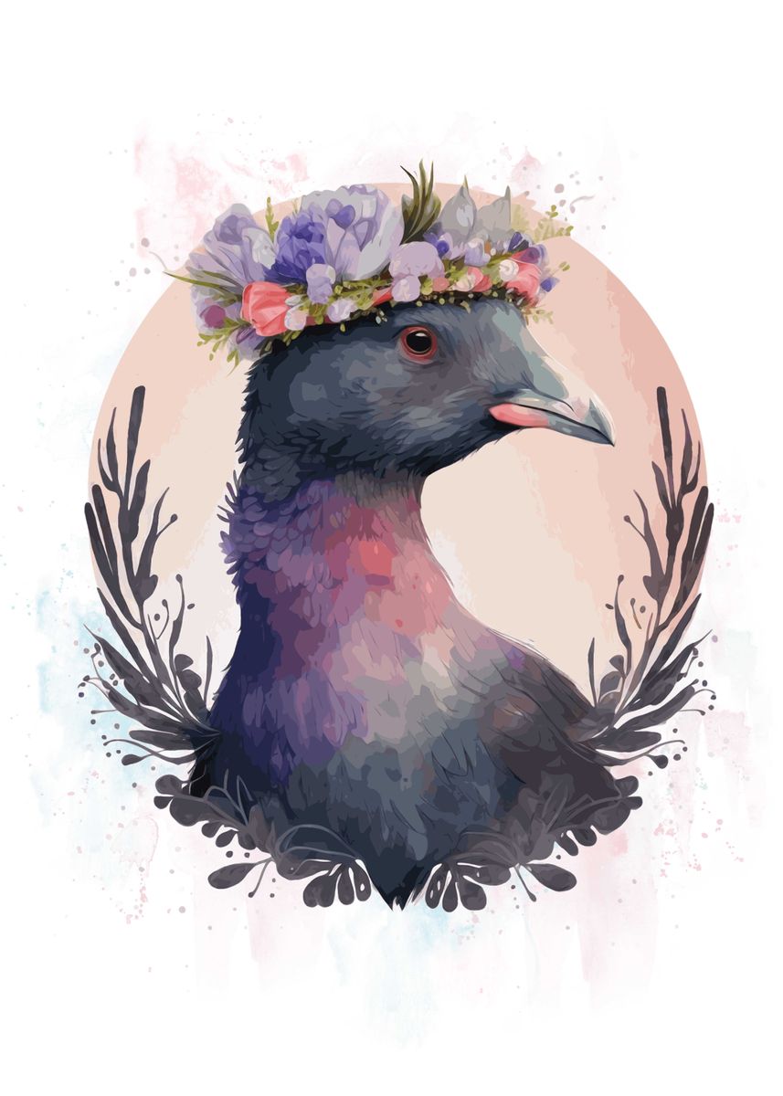 'Watercolor Coot Bird Art' Poster, picture, metal print, paint by ...