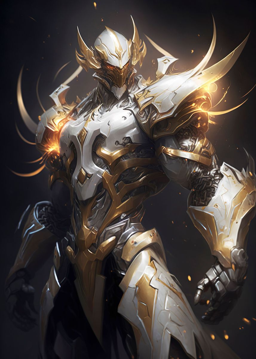 'Powerful warlord white' Poster, picture, metal print, paint by Mx ...